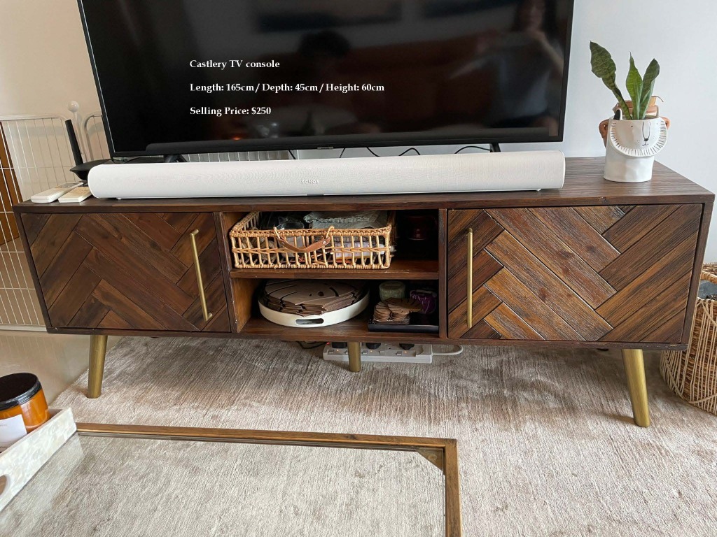 Castlery TV Console - looks new, Furniture & Home Living, Furniture, TV ...