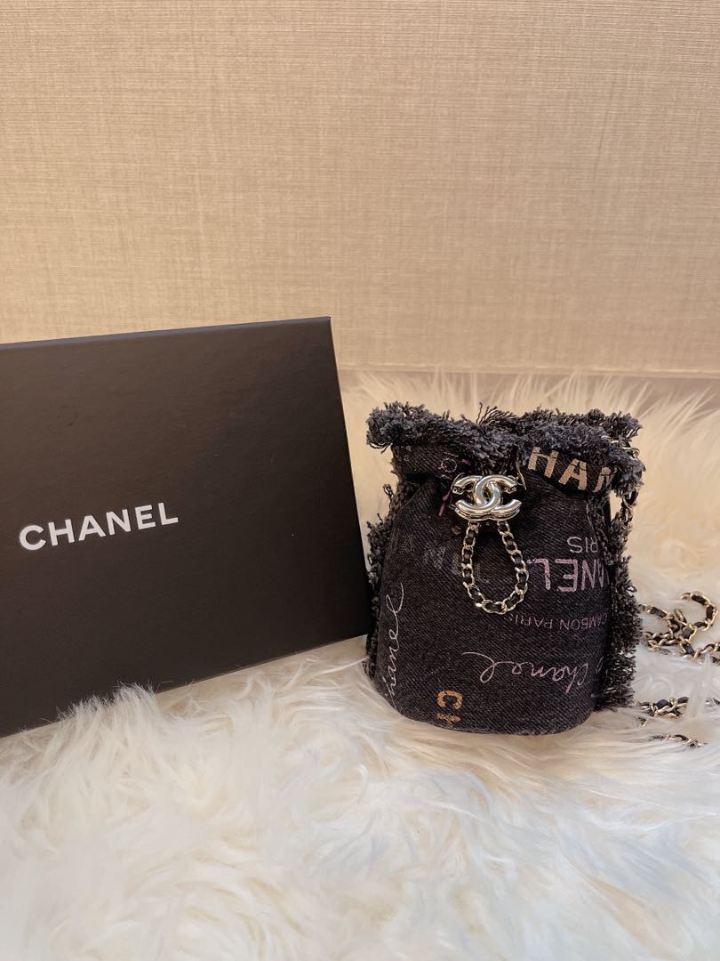 Chanel mini denim bucket bag, Women's Fashion, Bags & Wallets, Cross ...