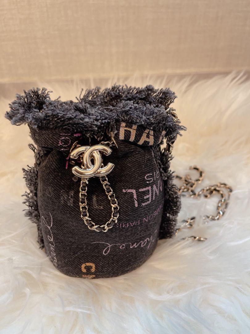 Chanel mini denim bucket bag, Women's Fashion, Bags & Wallets, Cross ...