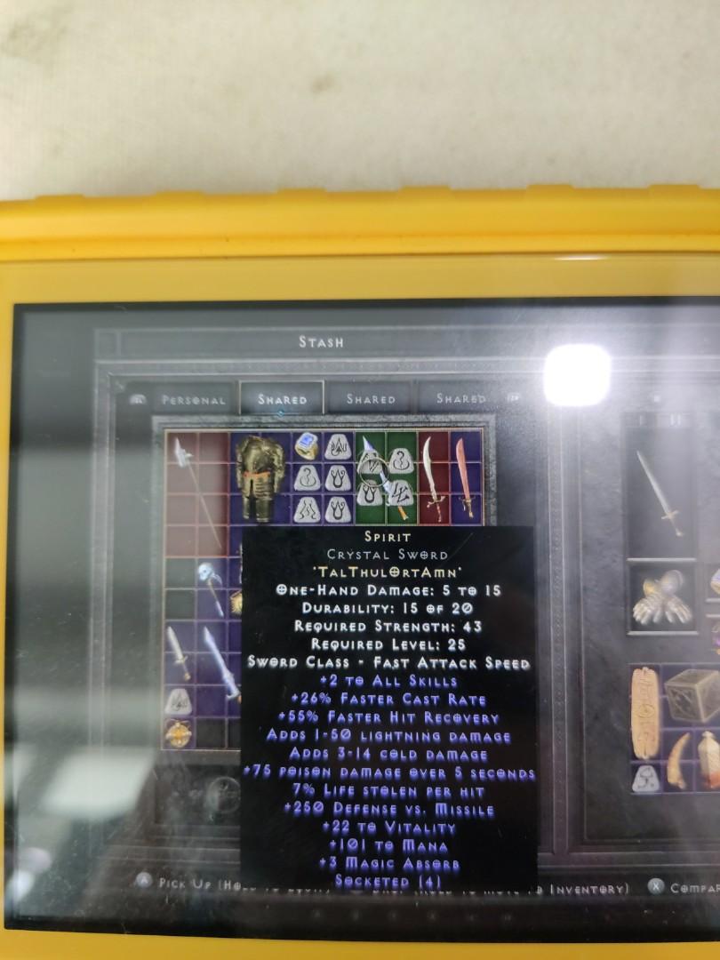 D2R spirit rune words Crystal sword Nintendo switch, Video Gaming ...