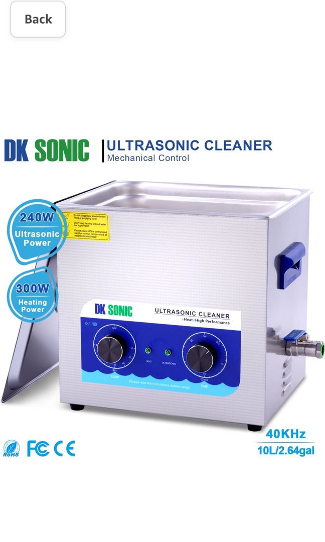 DK SONIC Ultrasonic Cleaner with Heater,Timer and Basket for Lab Tools ...