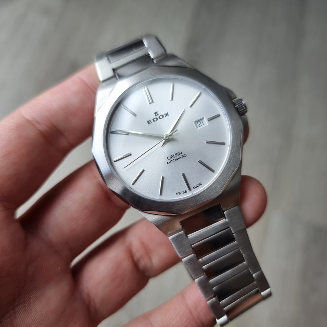 Edox Delfin Automatic 42mm Ultra Slim Swiss Made, Men's Fashion ...