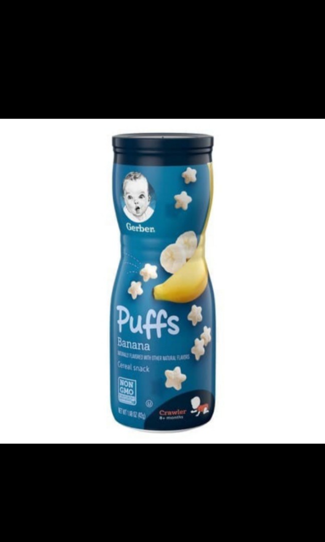 Gerber Puffs Banana 42gr- puffed grain Snack (8+months), Bayi & Anak ...