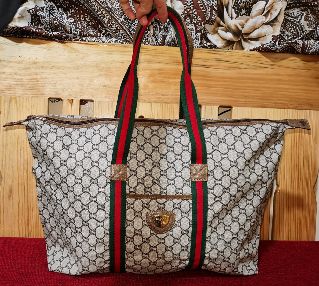 Gucci plus vintage cherry line travel tote, Women's Fashion, Bags ...