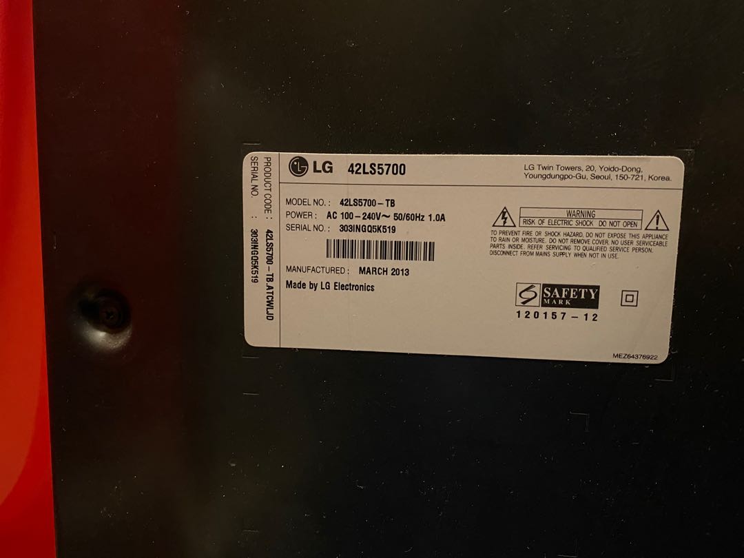 LG 42LS5700 Smart TV, TV & Home Appliances, TV & Entertainment, TV on ...