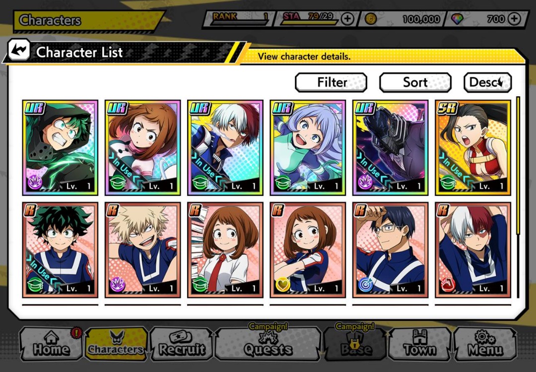 [MHA Ultra Impact] Top Tier mono-green starter w 700 gems, Video Gaming ...