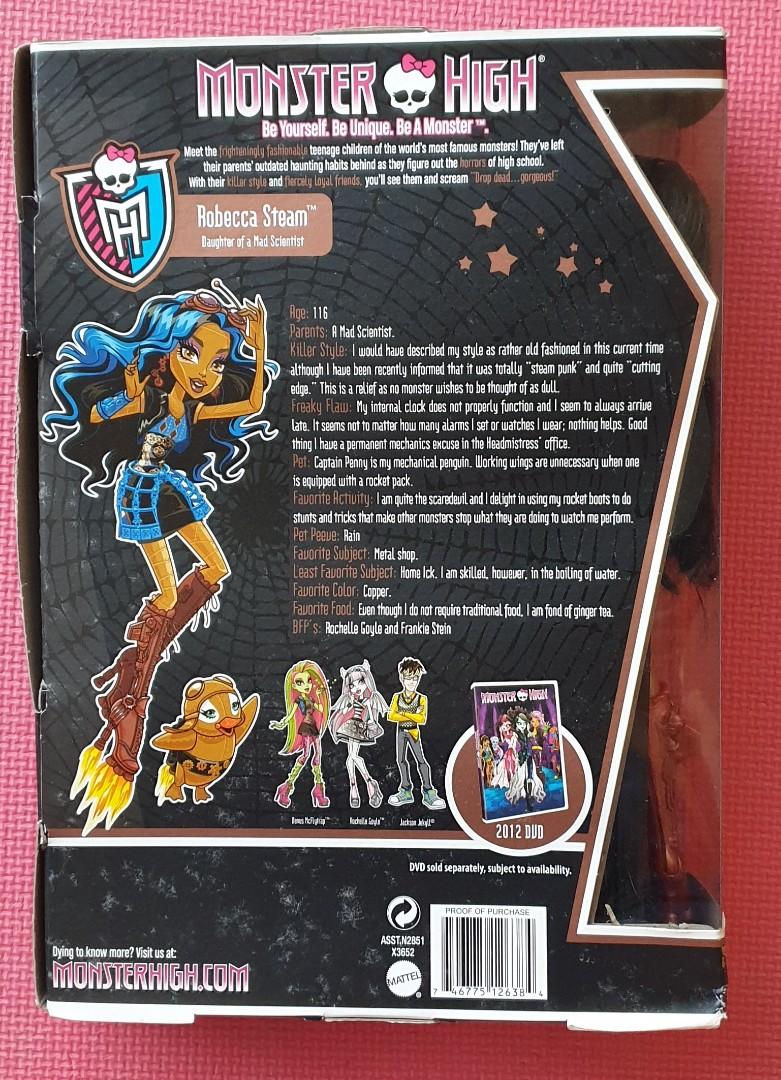 Monster High Rebecca Steam Doll, Hobbies & Toys, Toys & Games on Carousell