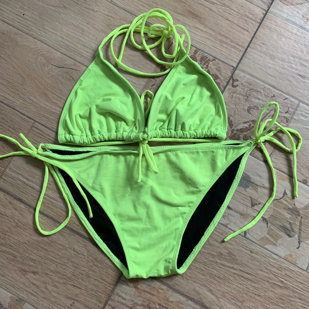 Neon Yellow Green Bikini, Women's Fashion, Swimwear, Bikinis ...