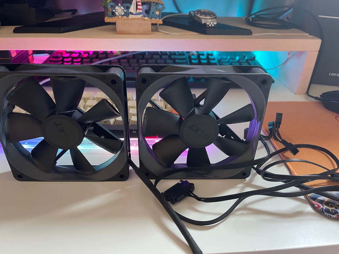 NZXT fan 120mm x2 with nzxt AIo brand new cable, Computers & Tech ...
