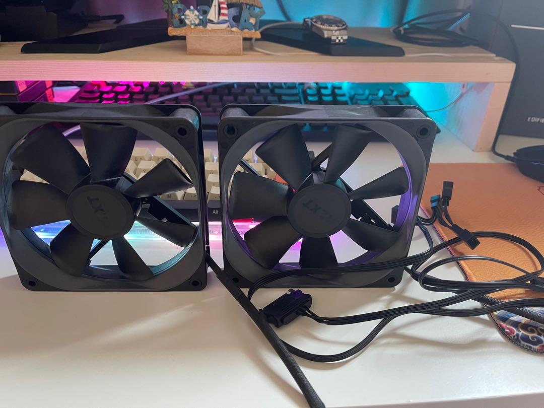 NZXT fan 120mm x2 with nzxt AIo brand new cable, Computers & Tech ...