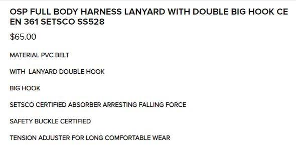 OSP safety harness fall protection, Men's Fashion, Tops & Sets, Tshirts ...