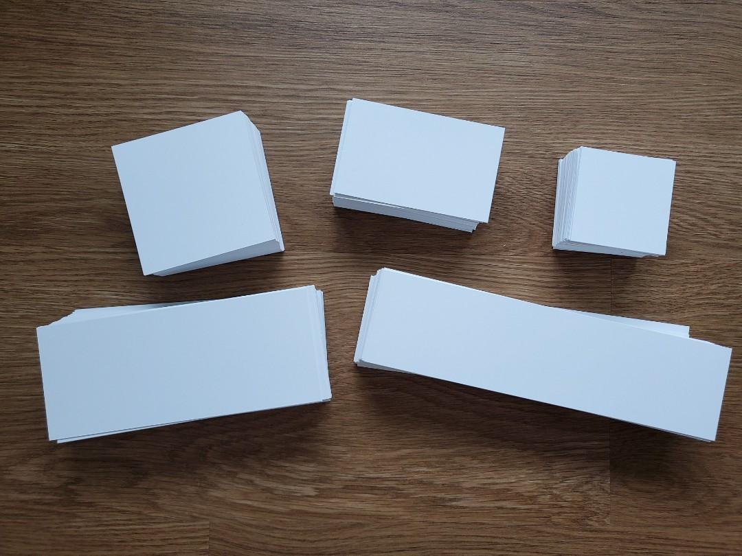Plain white cardboard paper, assorted sizes, Hobbies & Toys, Stationery ...