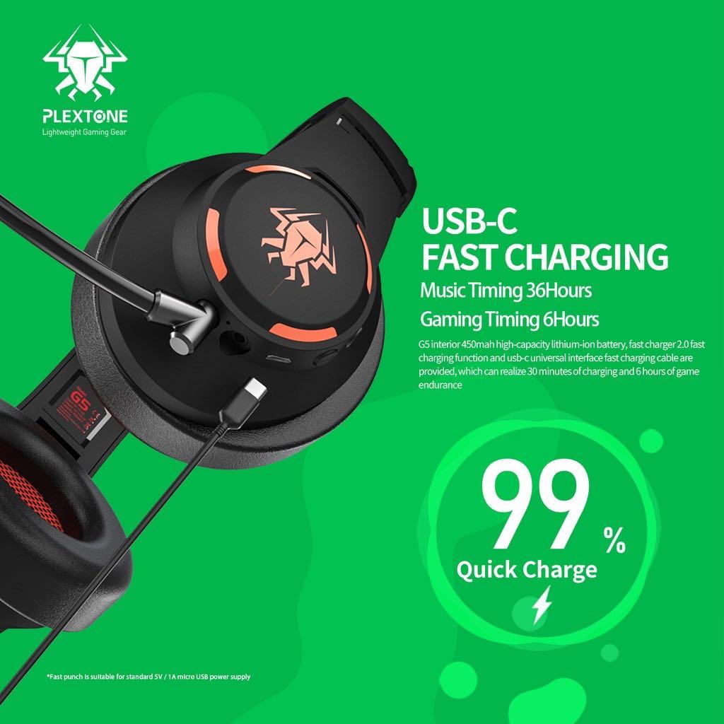 Plextone G5 Bluetooth Gaming Headset, Audio, Headphones & Headsets on ...