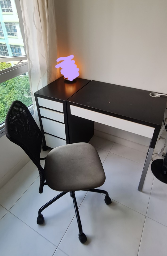 Preloved IKEA Micke Desk and Drawer Unit with Chair, Furniture & Home ...
