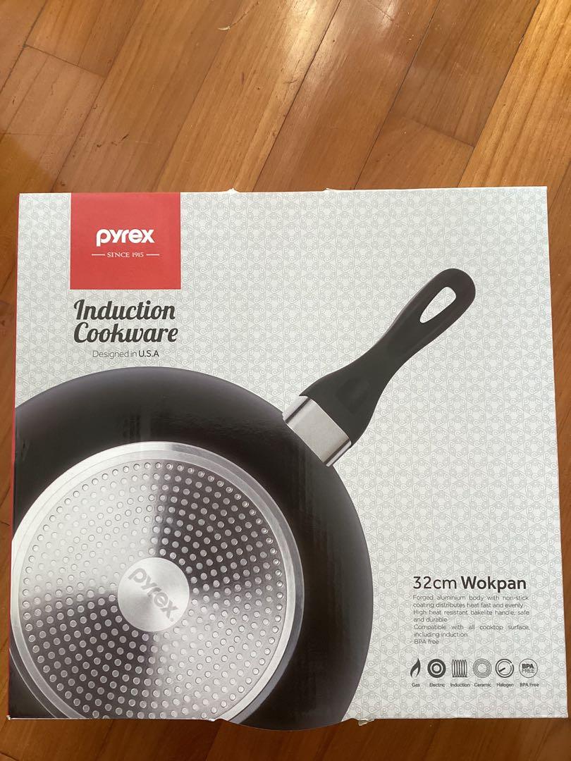 Pyrex induction cookware non-stick wok pan 32 cm, Furniture & Home ...