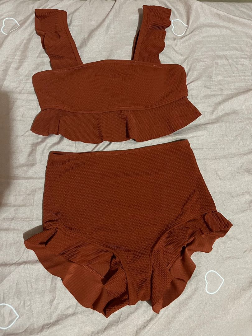 Rust Swimsuit, Women's Fashion, Swimwear, Bikinis & Swimsuits on Carousell