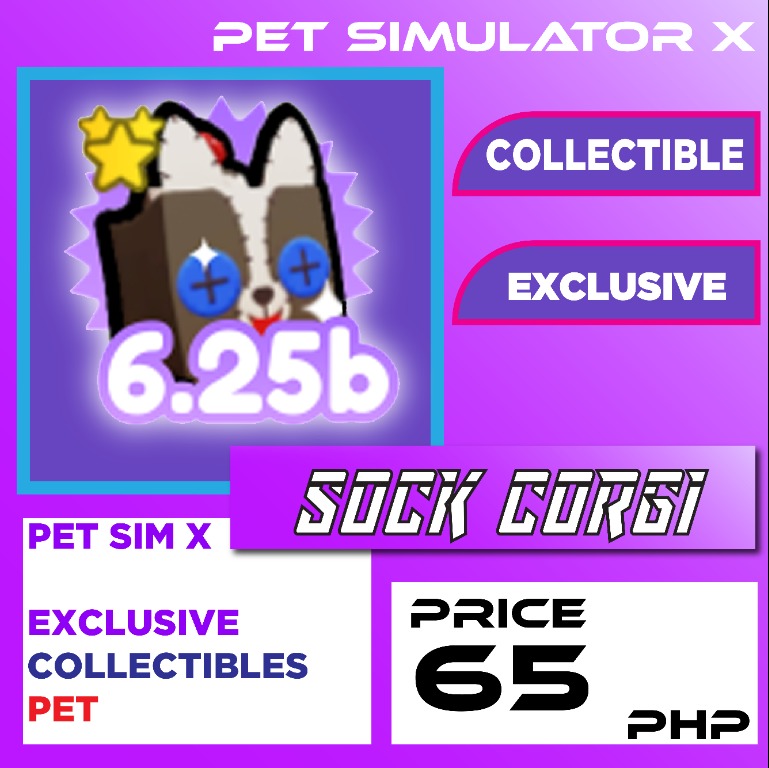 Sock Corgi EXCLUSIVE Pet Simulator X PSX, Video Gaming, Gaming ...