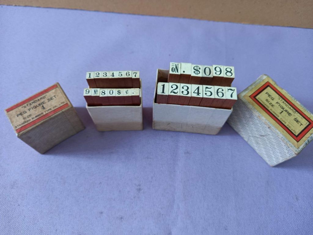 Vintage STANDARD Rubber Stamp Set Peg Figure Set 懷舊數字印 #1, #4 每盒$30, 興趣 ...
