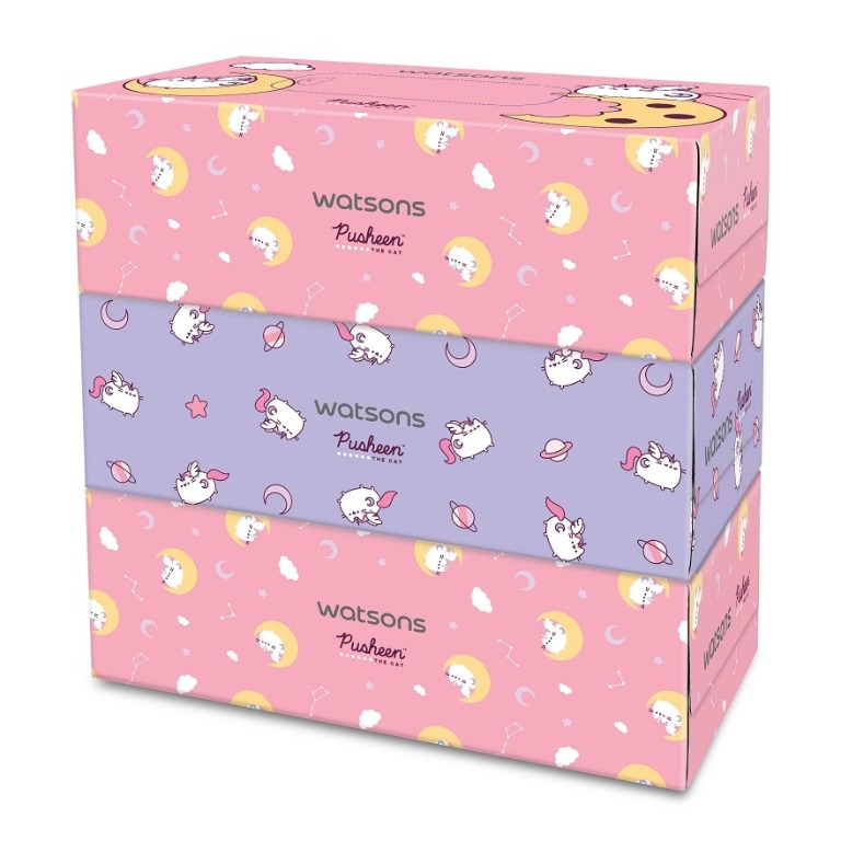 WATSONS PUSHEEN TISSUE BOX 3PLY x 100'S x 3, Health & Nutrition, Face ...