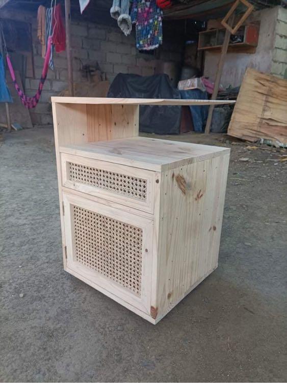 Wooden solihiya side table in Natural wood finish, Furniture & Home ...