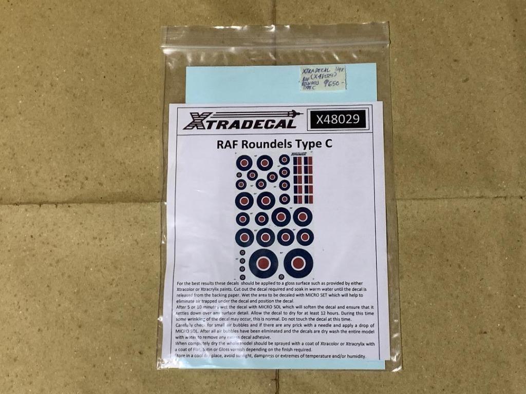 XTRA DECALS 1/48 Scale RAF ROUNDELS Type C Decal Sheet, Hobbies & Toys ...
