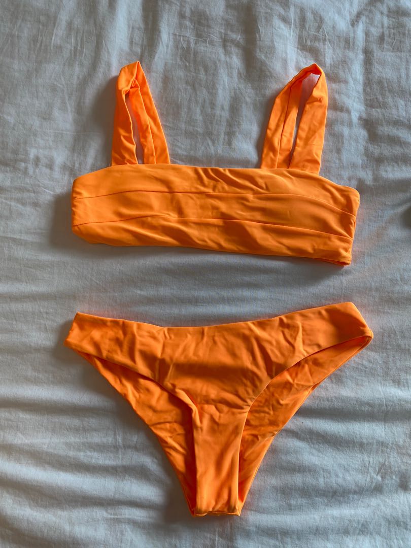 ZAFUL neon orange bikini set, Women's Fashion, Swimwear, Bikinis ...