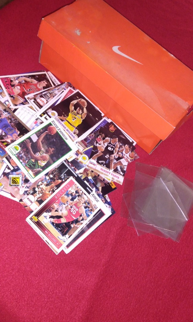 155 pcs Assorted NBA Basketball Cards with Few Plastic Cards and Nike ...