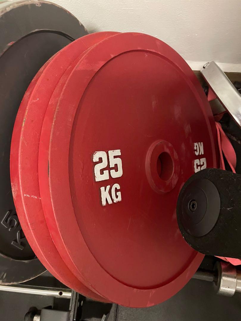 25kg calibrated powerlifting plate pair, Sports Equipment, Exercise ...