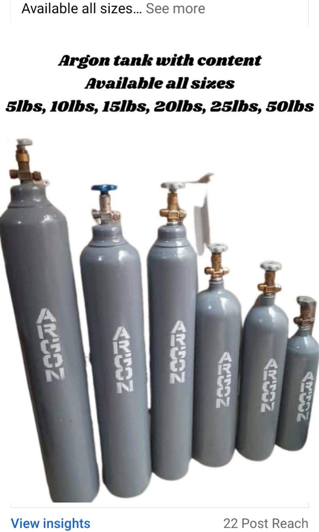 ARGON TANK, Commercial & Industrial, Construction Tools & Equipment on ...