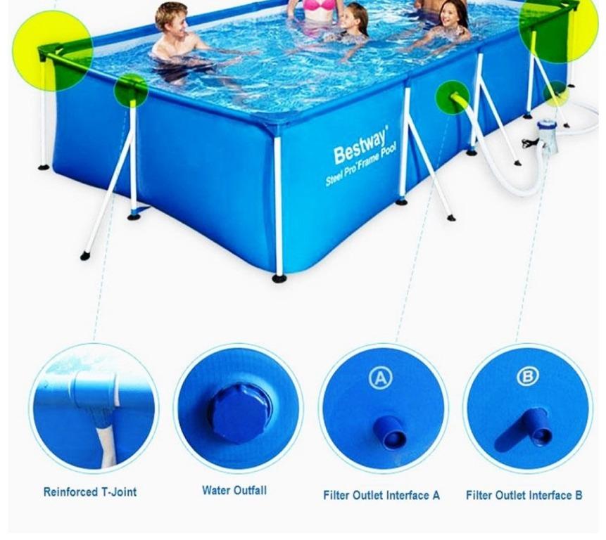 BESTWAY Steel Pro Frame Pool (2.21m x 1.5m), Sports Equipment, Sports ...