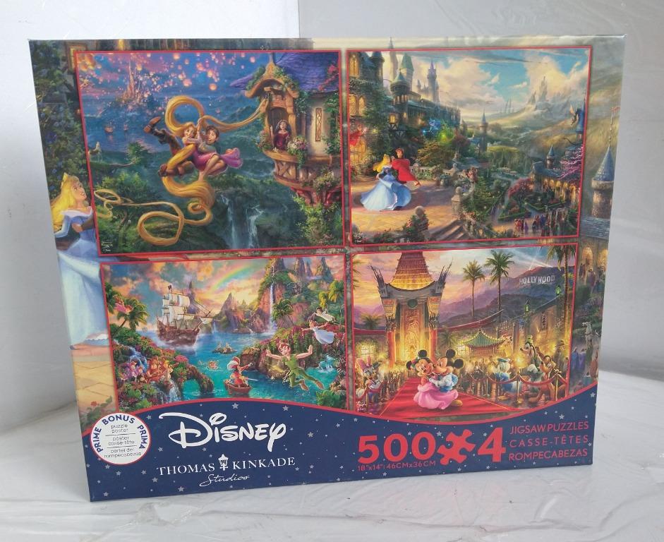 Ceaco Disney Puzzle 4-Pack 500 Piece Each NewUSA, Hobbies & Toys, Toys ...