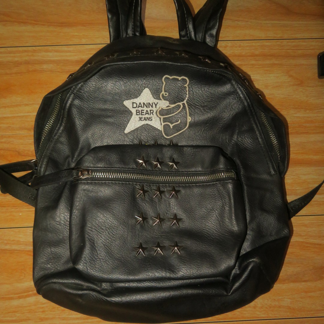 Danny Bear Leather Backpack y2k aesthetic, Women's Fashion, Bags ...