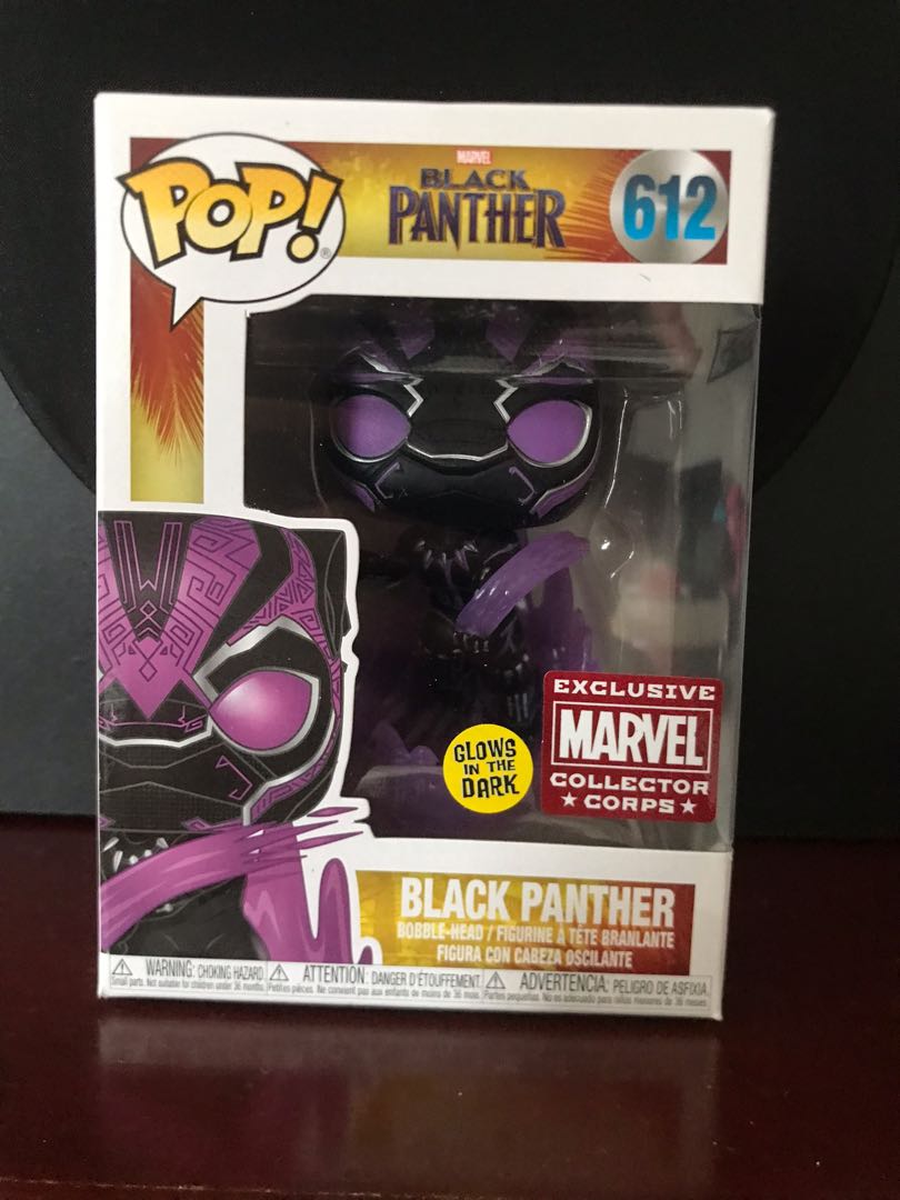 Funko Pop Black Panther 612 GITD MCC Exclusive, Hobbies & Toys, Toys ...