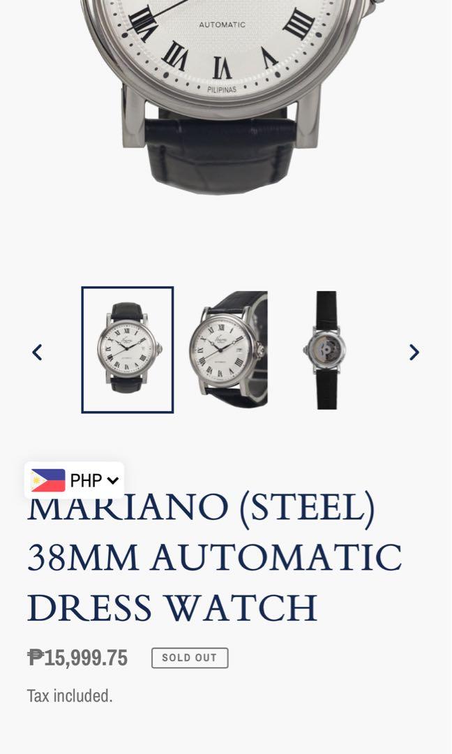 Ibarra Watch Philippines - MARIANO (STEEL) 38MM AUTOMATIC DRESS WATCH ...