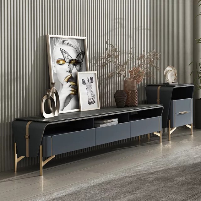 Modern Blue Tv console cabinet, Furniture & Home Living, Furniture, TV ...
