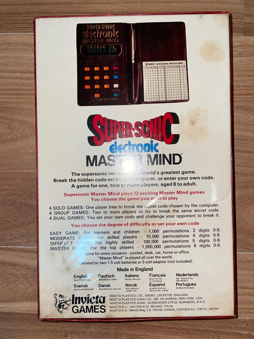 NOS Supersonic Electronic Mastermind by Invicta Games Vintage ...