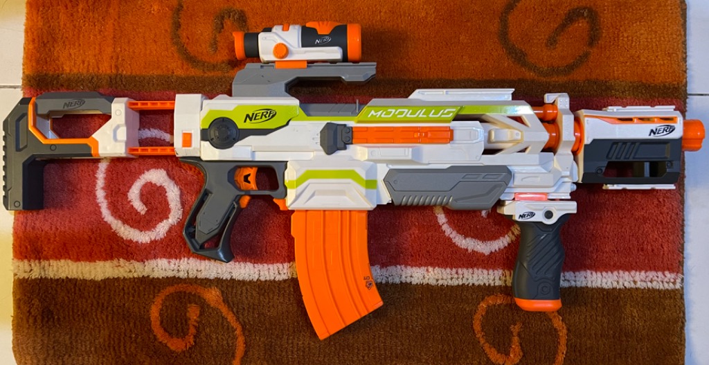 Original Nerf N-Strike Modulus ECS-10 OT Orange Trigger with Nerf 10 ...