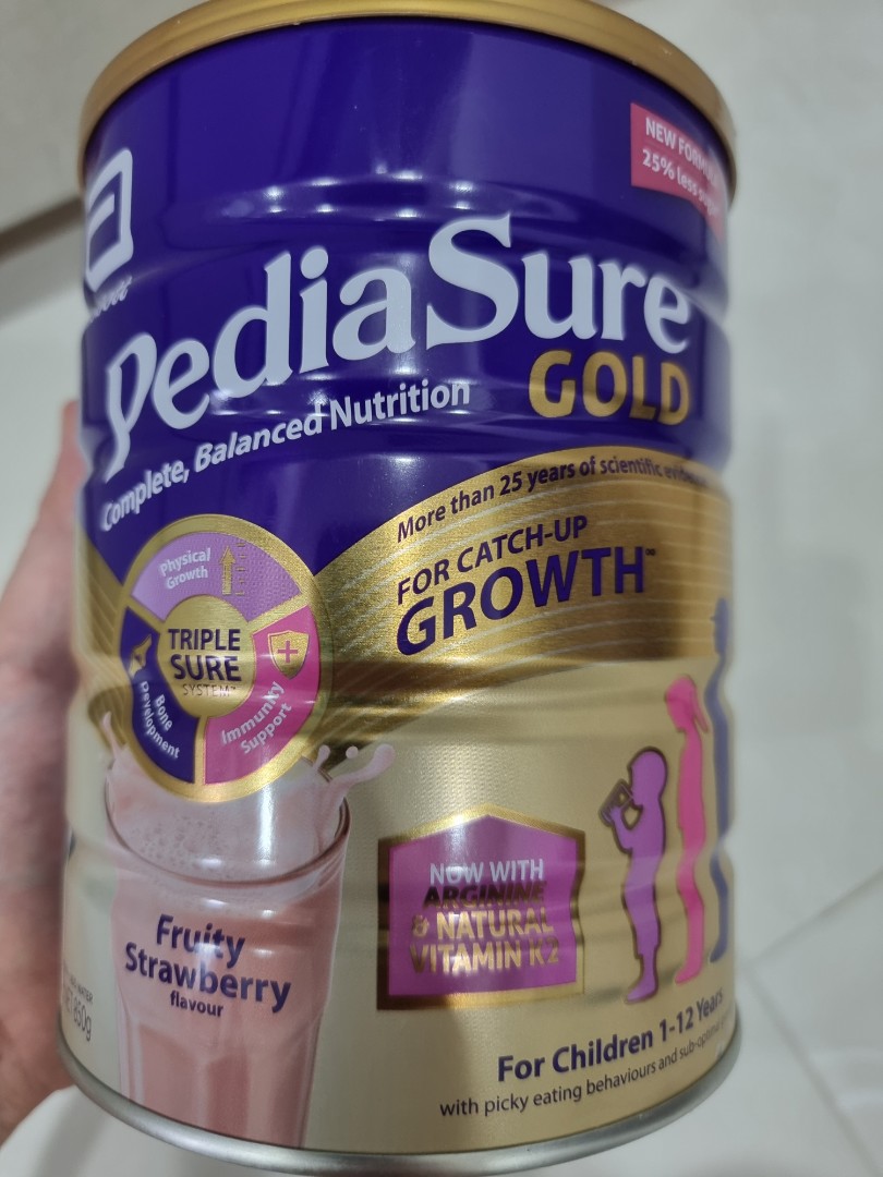 Pediasure strawberry milk powder, Babies & Kids, Nursing & Feeding ...