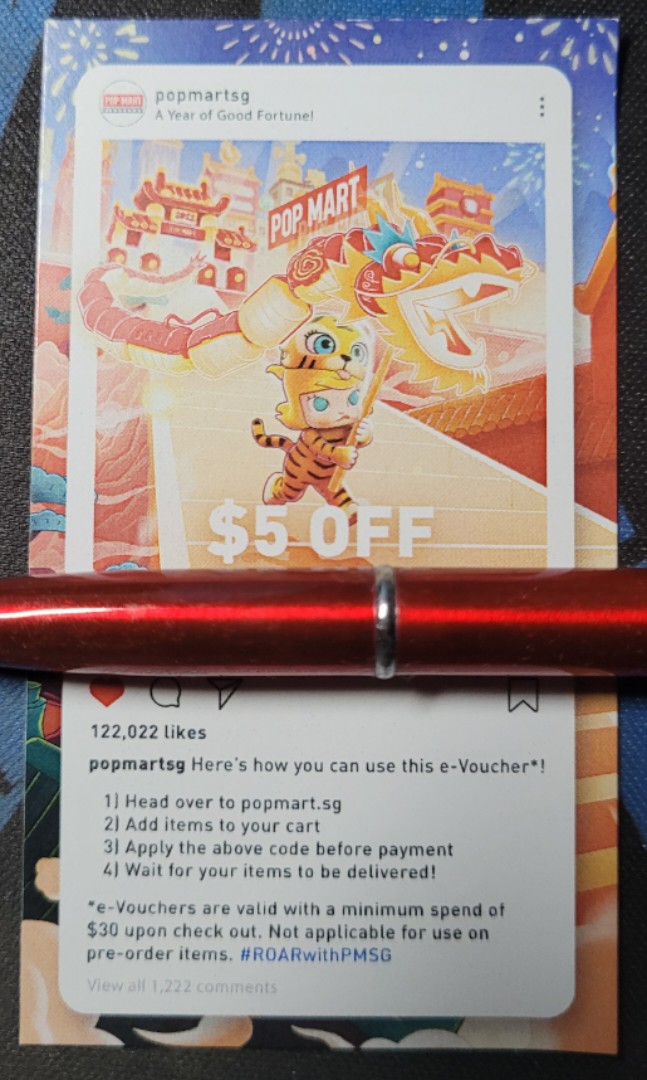 POPMART Singapore $5 Off Promo, Hobbies & Toys, Toys & Games on Carousell
