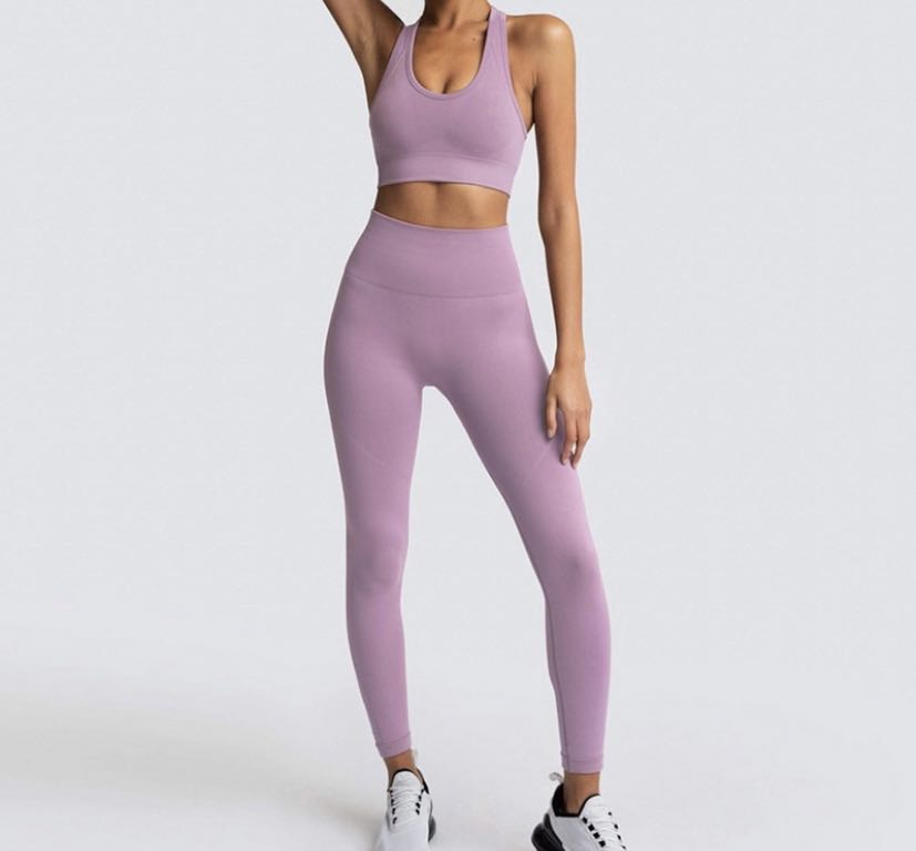 Purple Workout Coordinates SET, Women's Fashion, Activewear on Carousell