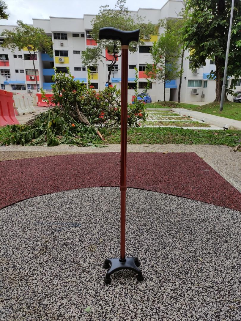 Quad Cane Broad Base Height Adjustable Walking Stick, Health ...