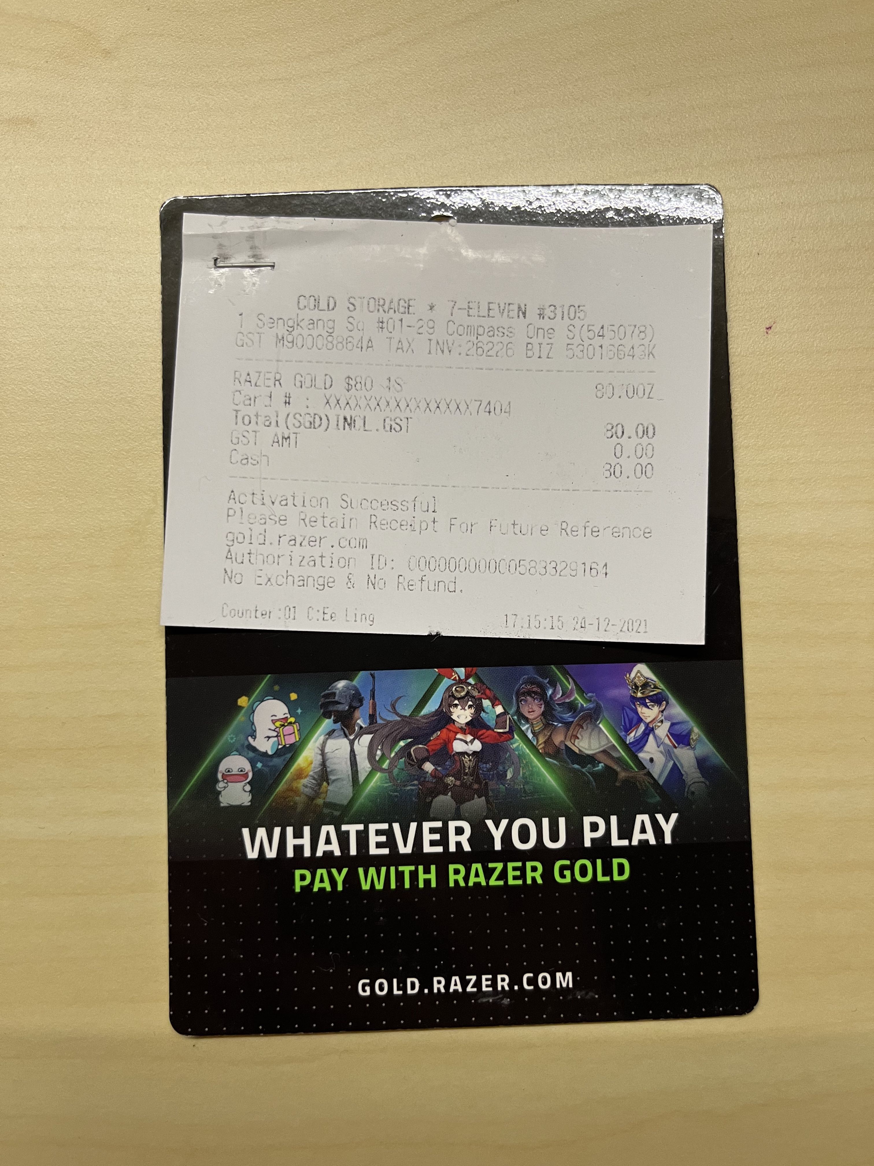 RazerGold Card, Video Gaming, Gaming Accessories, Game Gift Cards ...