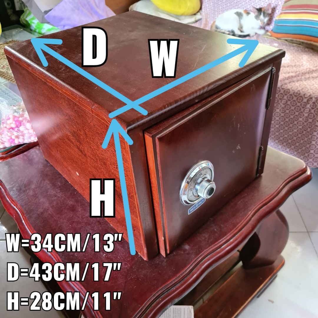 SOLID WOOD SAFE CABINET (AS-IS), Furniture & Home Living, Security ...