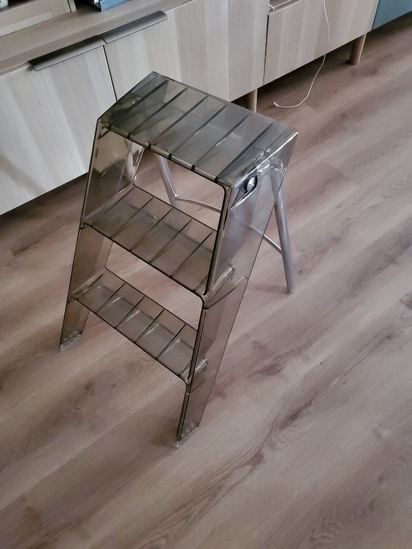 Transparent modern 3-step ladder, Furniture & Home Living, Home ...