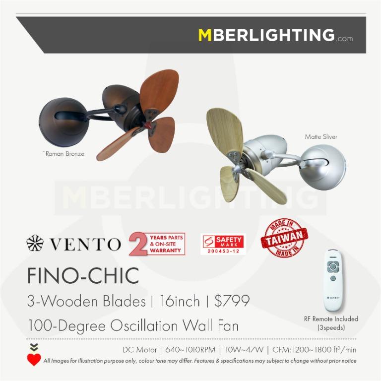 Wall Fans / Corner Fans (SG Safety Mark) - ACORN / ALASKA / VENTO FINO ...