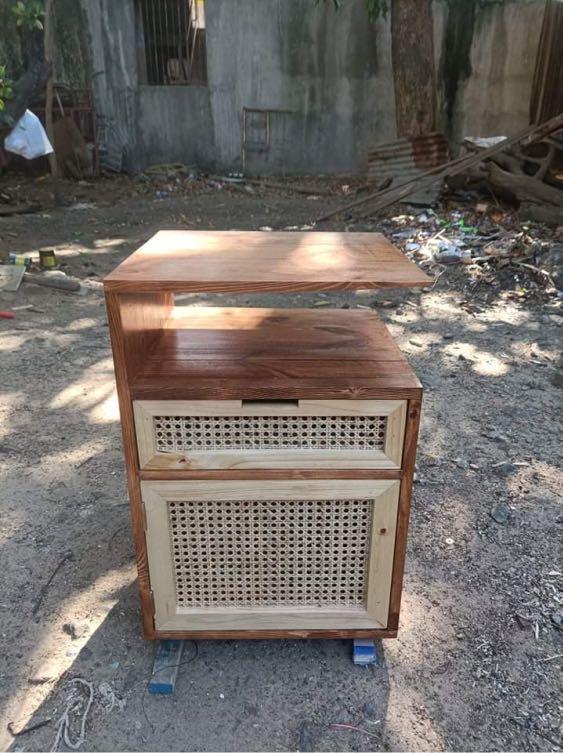 Wooden solihiya side table in Natural wood finish, Furniture & Home ...