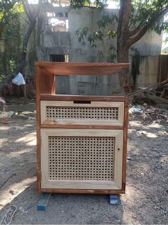 Wooden solihiya side table in Natural wood finish, Furniture & Home ...