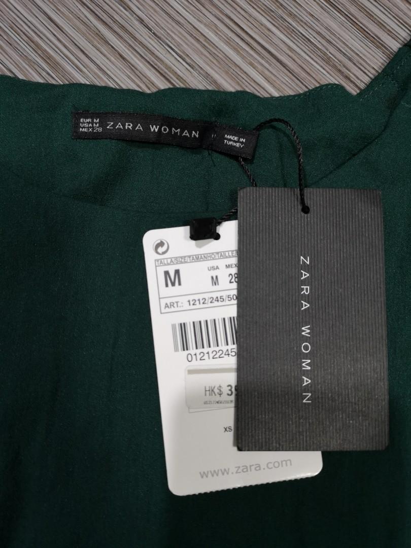 Zara Woman Medium Forest Green, Women's Fashion, Tops, Blouses on Carousell