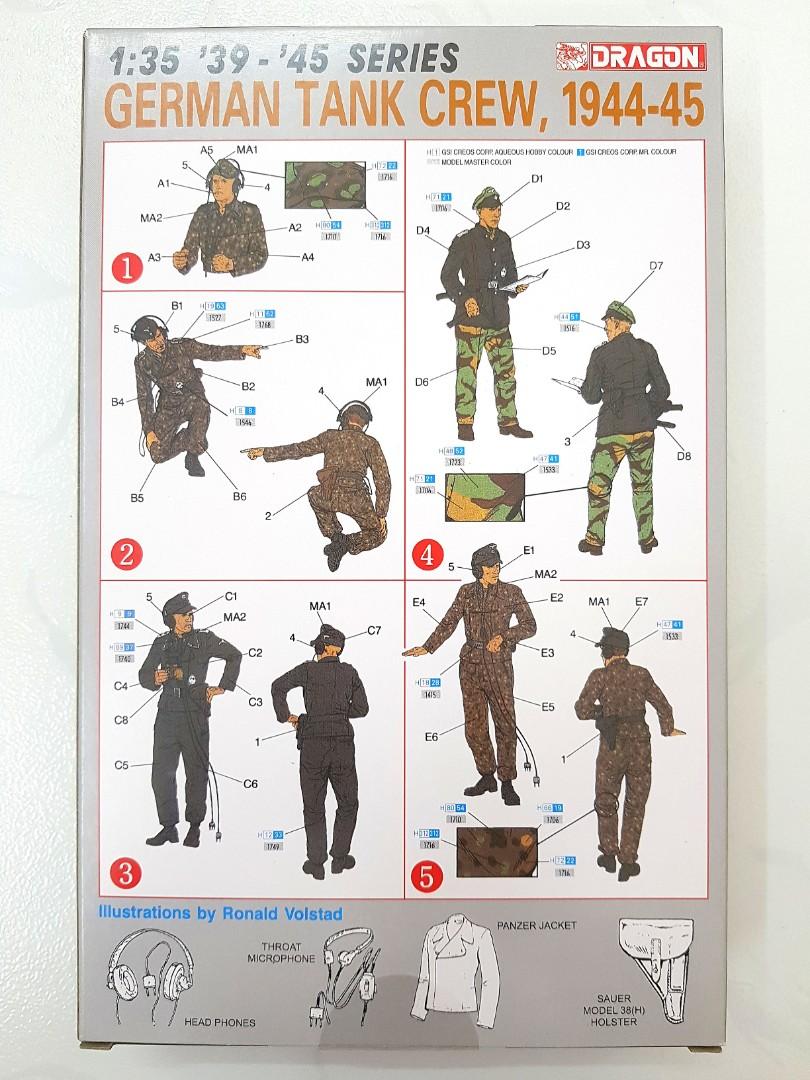 1/35 Dragon #6014, German Tank Crew, 1944-45 c/w 5 Figures and Tank ...