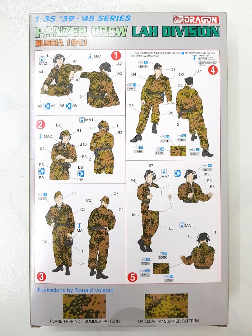1/35 Dragon #6214, German Panzer Crew "LAH Division", Russia 1943 c/w 5 ...
